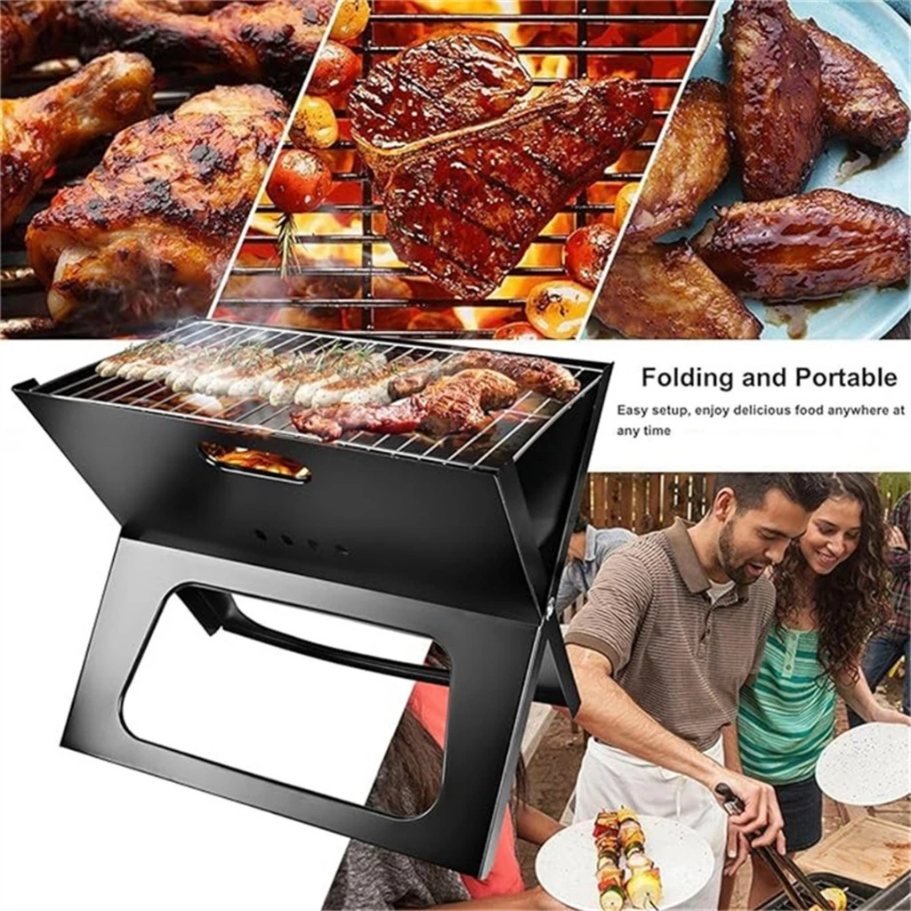 Outdoor Foldable Large BBQ Grill Portable Stainless Grill Pits Griller ...