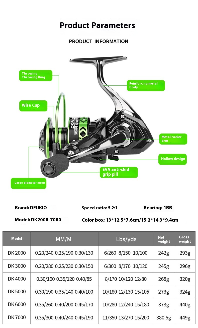 【COD】Fishing Reel 5.2:1 Full Metal 3000-5000 Spinning Reel Metal Bait ...