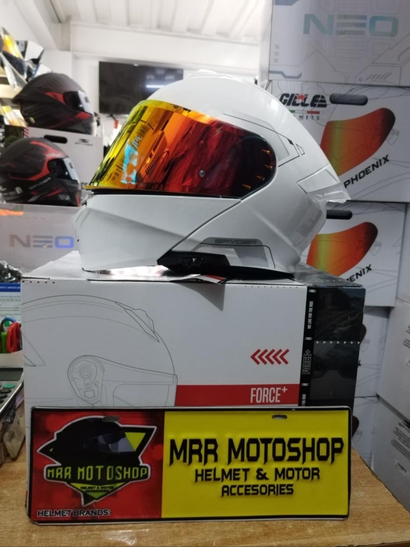 spyder force+ artic white modular helmet | Shopee Philippines