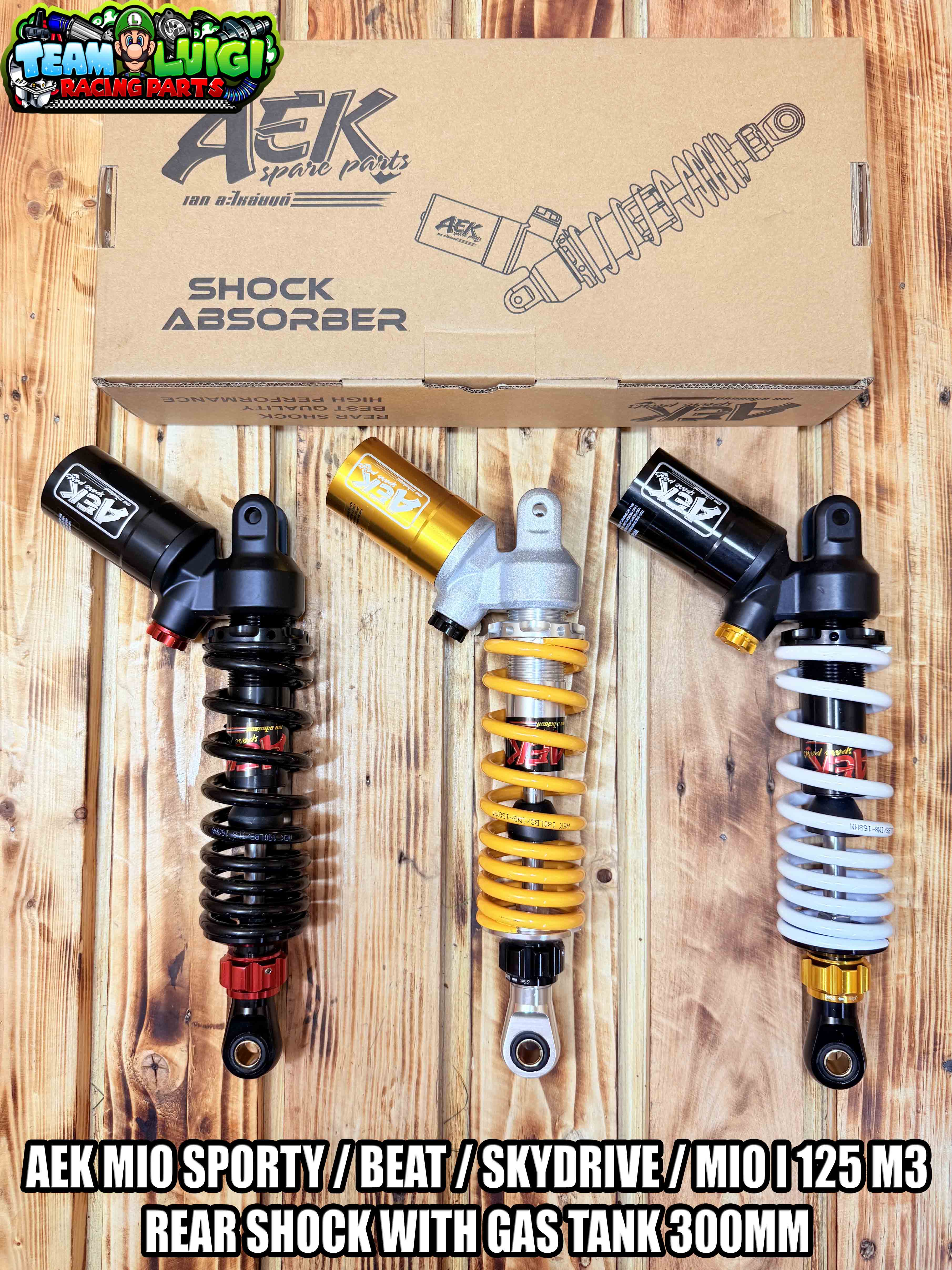 AEK MIO SPORTY / BEAT / SKYDRIVE / MIO I 125 M3 REAR SHOCK WITH GAS ...
