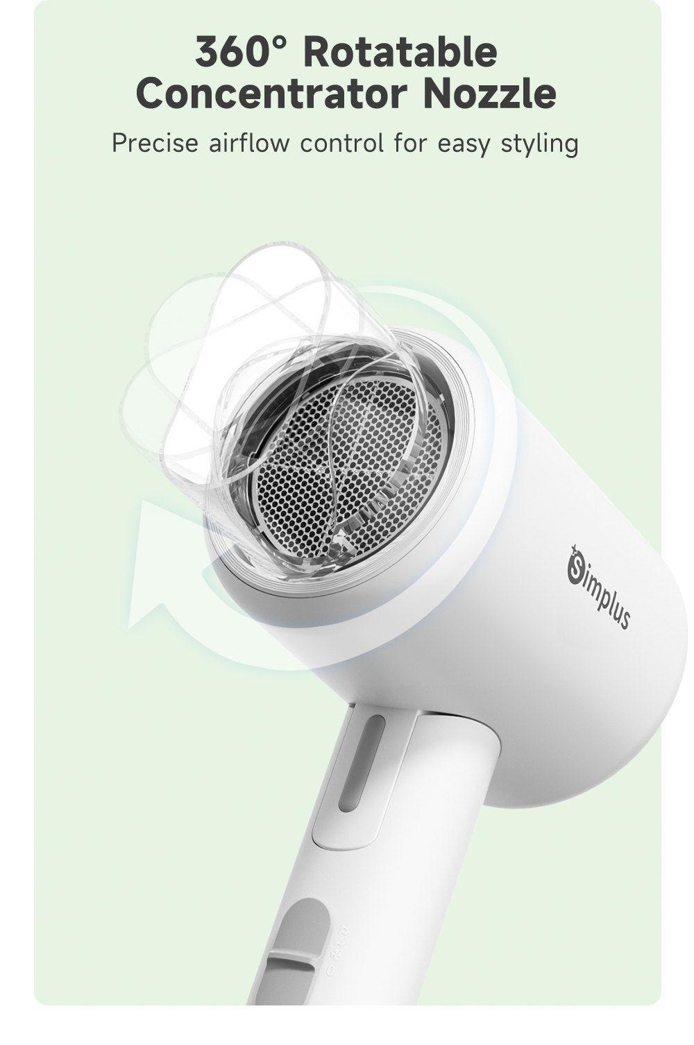 Simplus Hair Dryer Foldable Design Ionic Hair Care 1250W Power 3 ...