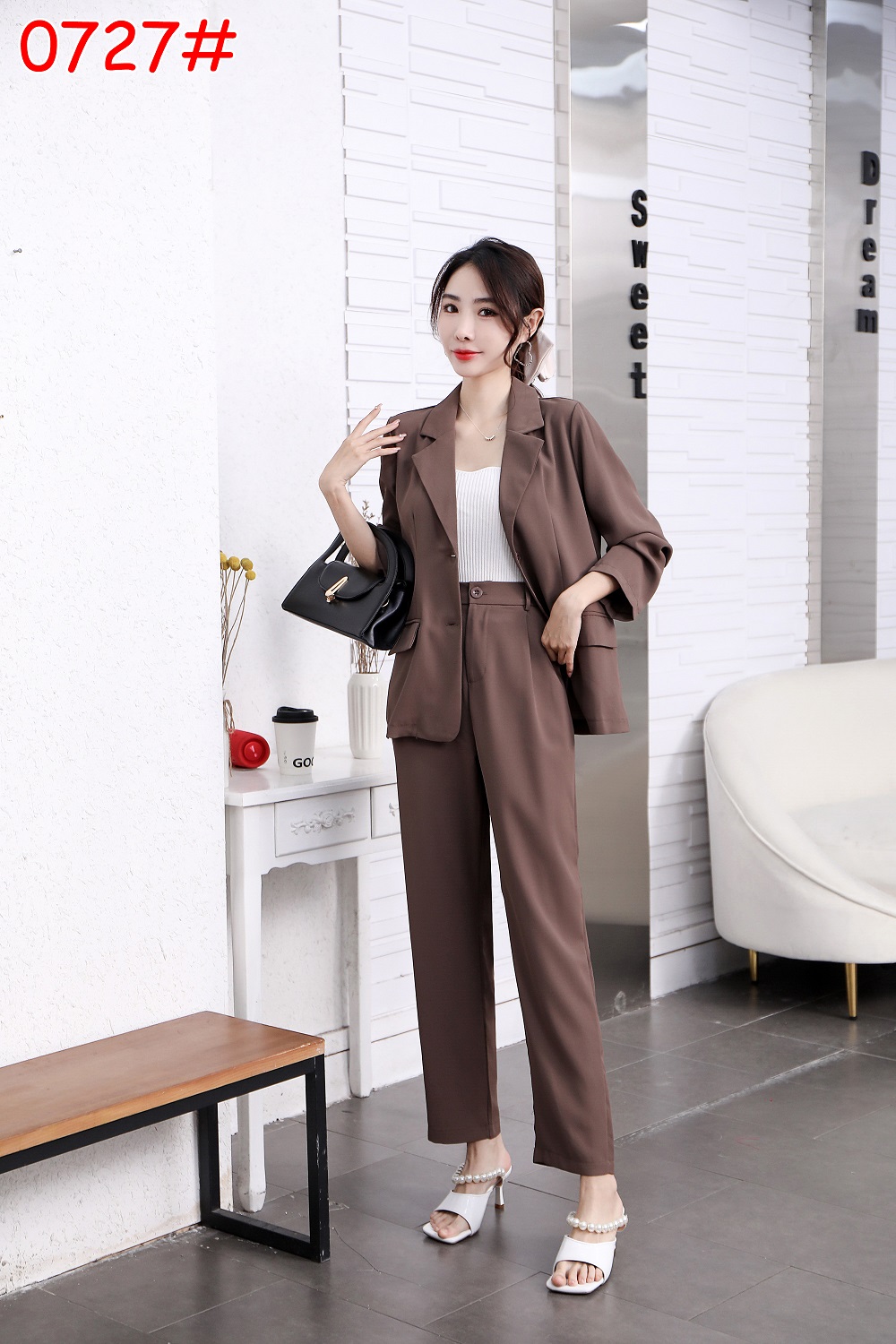 Terno Set Coordinates Long Sleeve Blazer and Straight Cut Trouser Pants ...