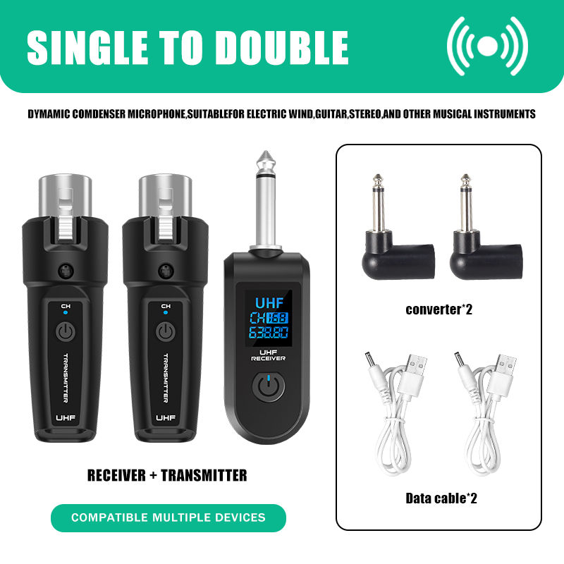 Portable Wireless Rechargeable Microphone Adaptor with Transmitter ...