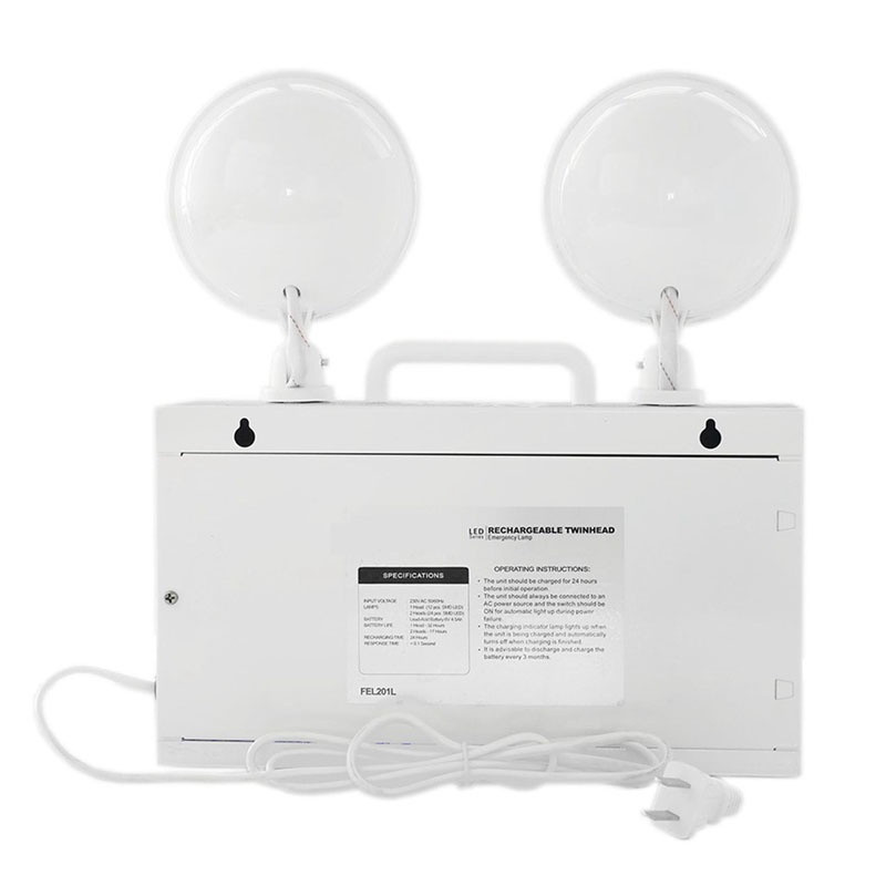 FIREFLY Rechargeable LED Twin Head Emergency Light FEL201L Dual Optic ...