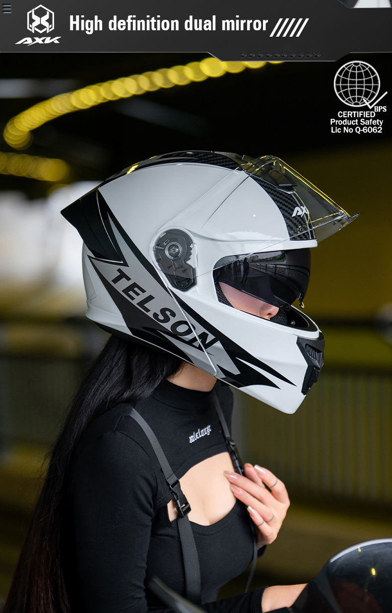AXK 909 Double Miorr Motorcycle Modular Helmets with ICC | Shopee ...