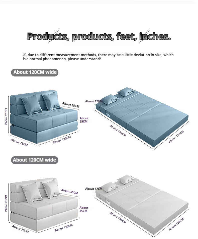【COD】 compressible sofa bed, multi-size/color options, 6-inch thick ...