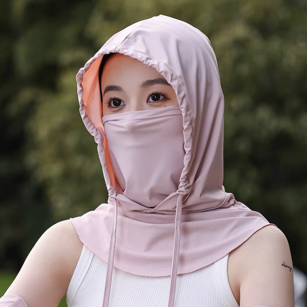 New Ice Silk Sunscreen Face Mask Anti-UV Full Face Sunscreen Breathable ...