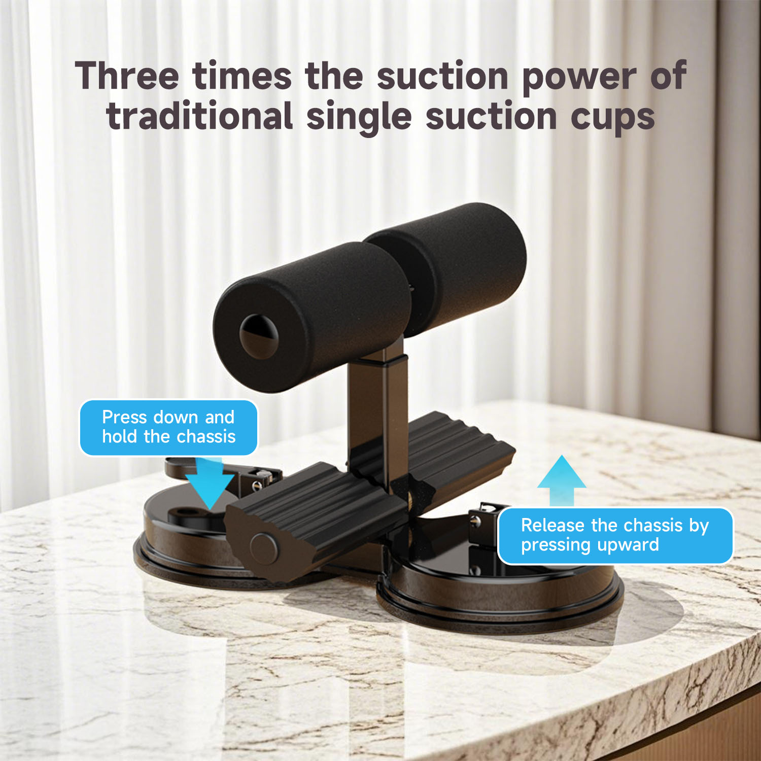 MCI Sit ups assistant Home Gym Double Suction Sit Up Bar exercise ...