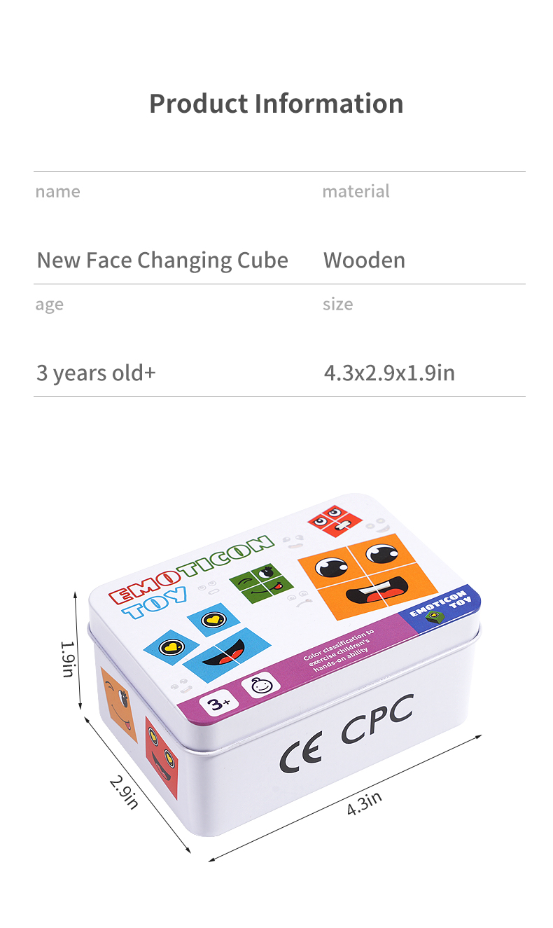Timi 72pcs Cards Wooden Face Changing Educational Magic Cube Building ...