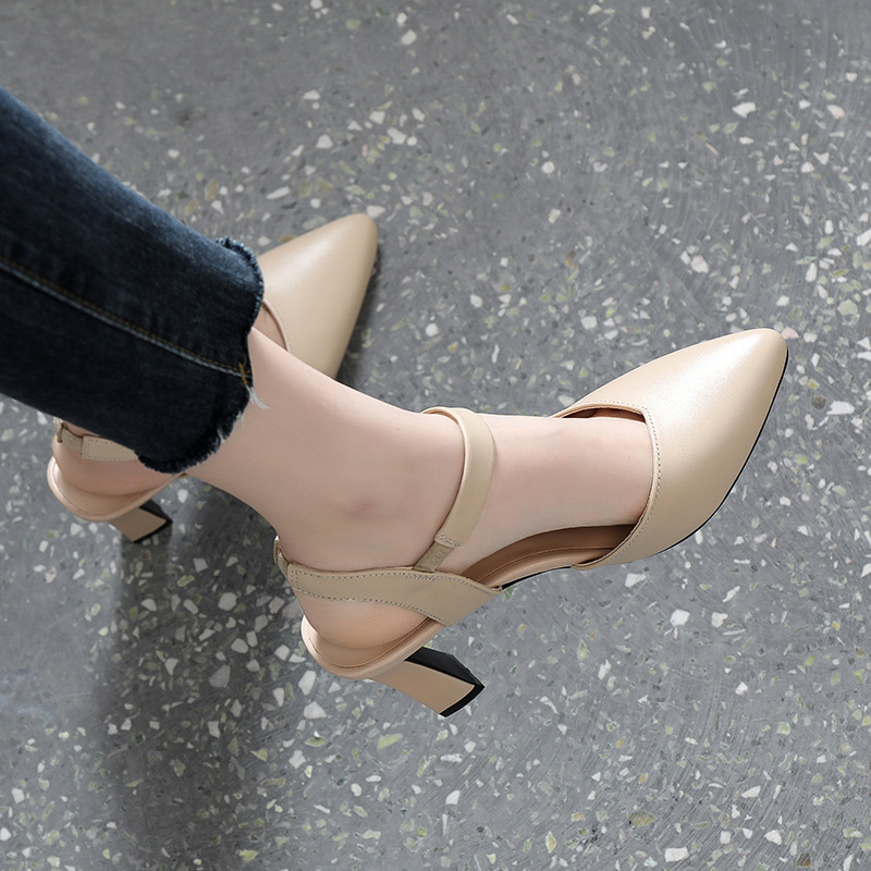 {HMS SHOP}Korean Fashion Heels leather Pointed Sandals for Women {#288 ...