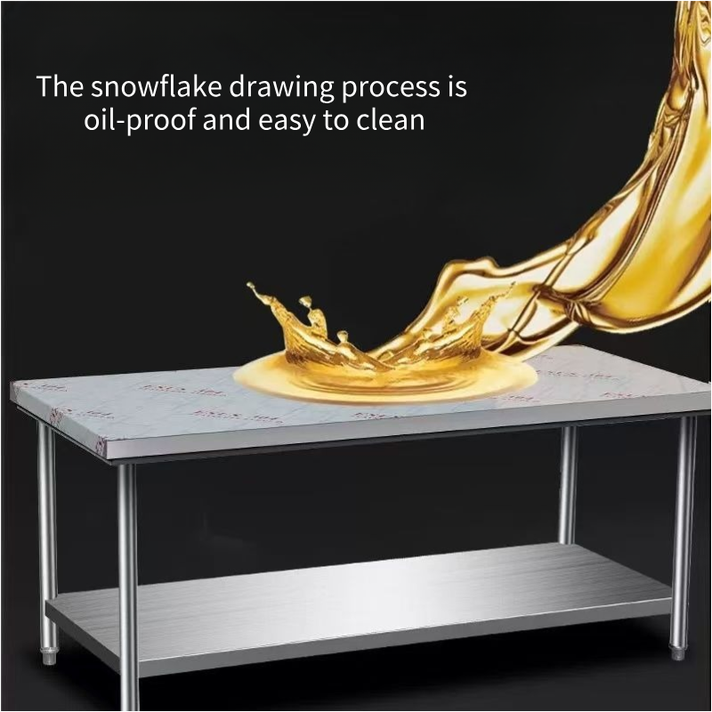 Thickened stainless steel worktop kitchen cutting table 2 layers 3 ...