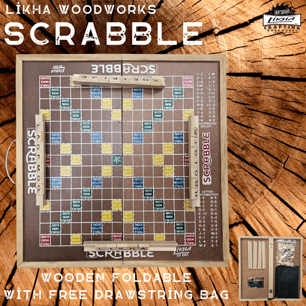 Scrabble Quality Wooden Foldable Game Board And Tiles | Shopee Philippines
