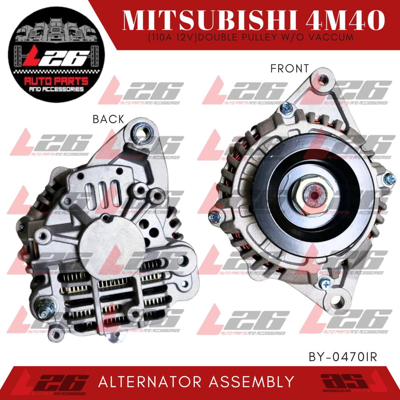 MITSUBISHI PAJERO 4M40 Alternator Assembly 110 AMPERES 12v BY-0470IR ...