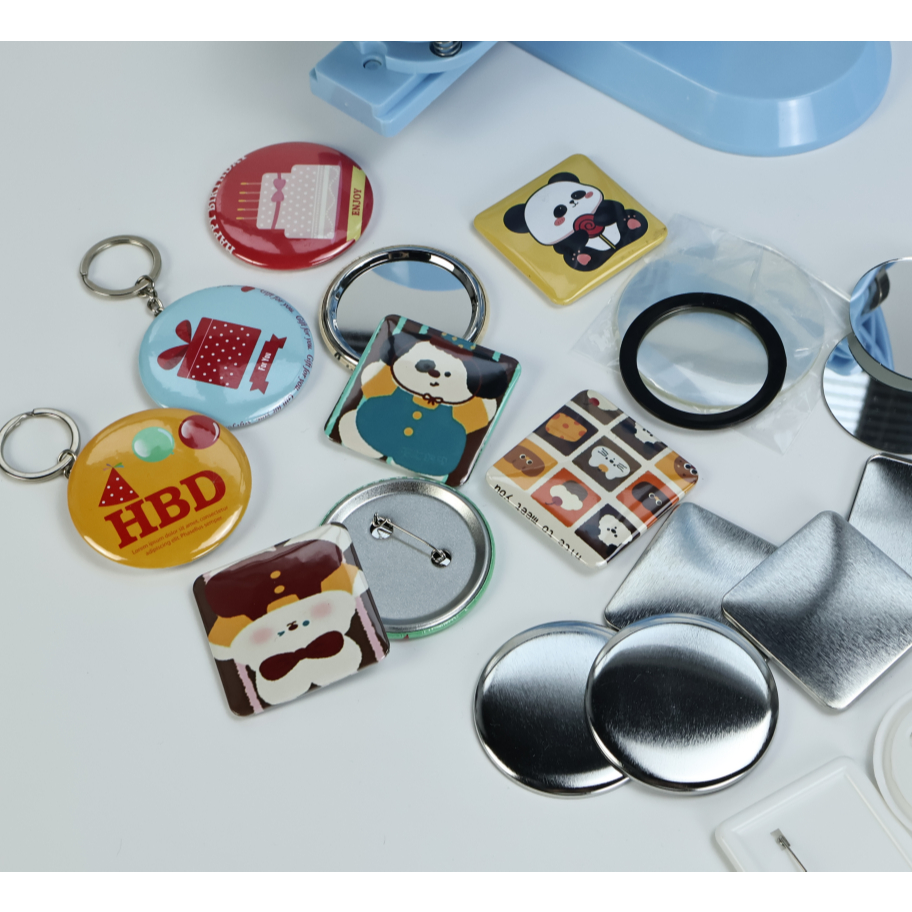 Creative Badge Consumables Keychain Mirror Bottle Opener Fridge Magnet Mylar Film 58MM Round ...
