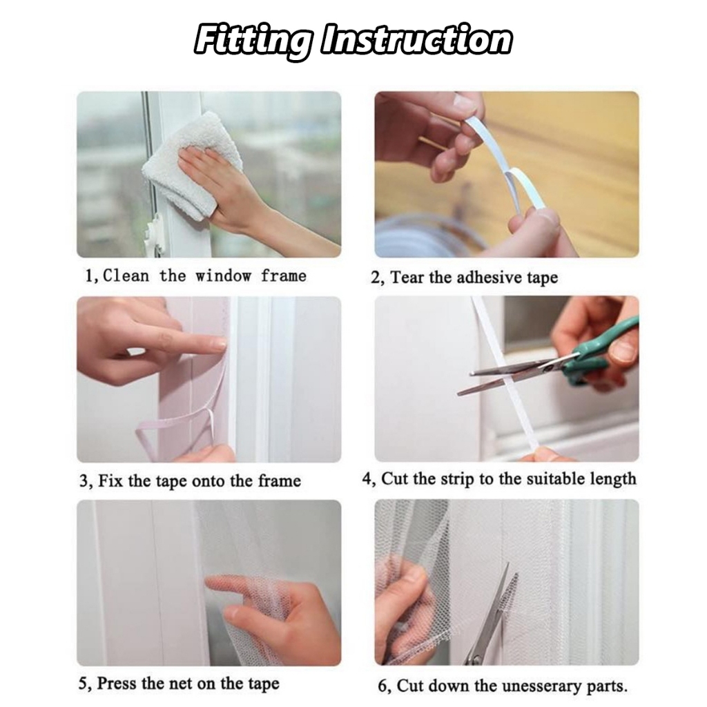 Window Screen Net Anti-Mosquito Window Net Self-Adhesive Washable ...