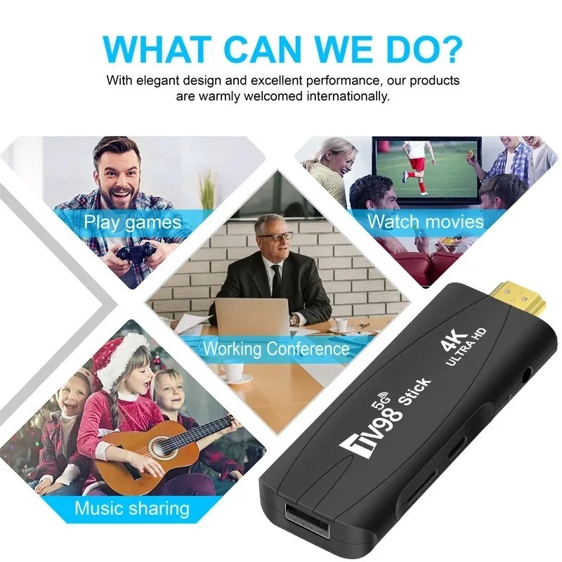 Portable TV BOX Android 4K TV Stick 8GB 128GB Multi Language For Google ...
