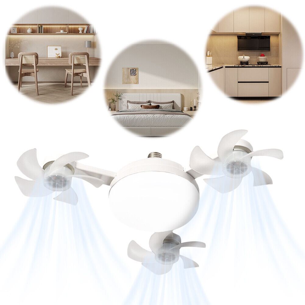 Smart Ceiling Fan Light 2025, 60W Dimmable LED with 2.4G Remote, Drone ...