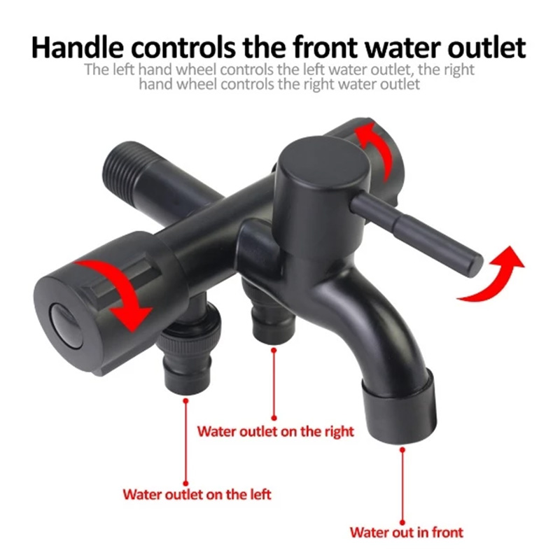 304 Stainless Steel 3 Way Faucet Three Tap Bathroom Kitchen Water ...