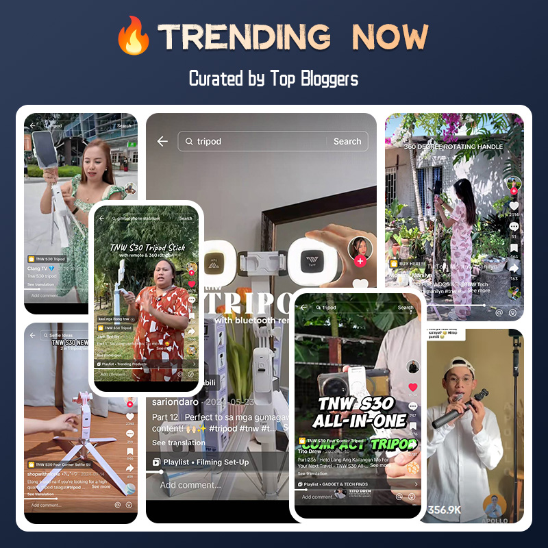 TNW S30 Four Corner Selfie Stick Tripod 360°Rotation with Bluetooth ...