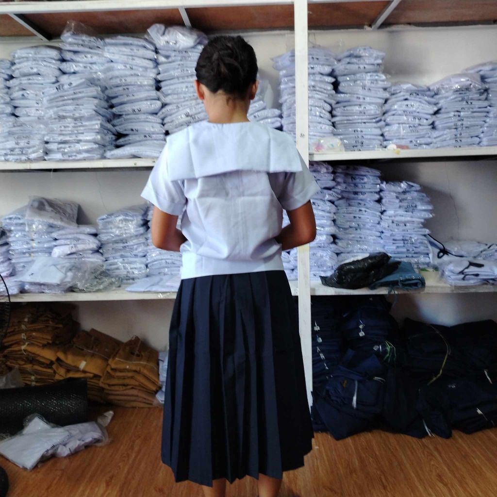 SCHOOL UNIFORM SET/PALDA+BLOUSE/KATRINA FABRIC/BABY COLLAR/MARINE ...