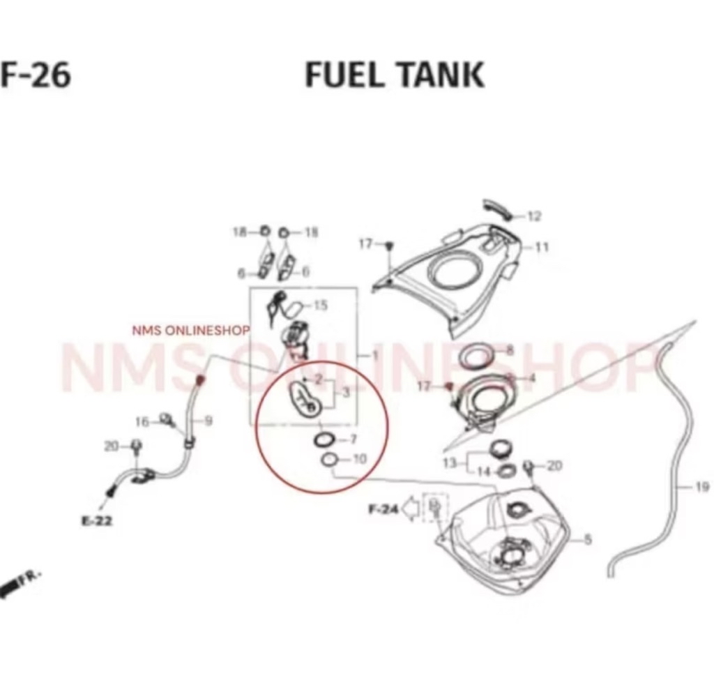 HONDA FUEL FILTER WITH O-RING Honda CLICK 125i V3 | BeAt Fi 125 V3 ...
