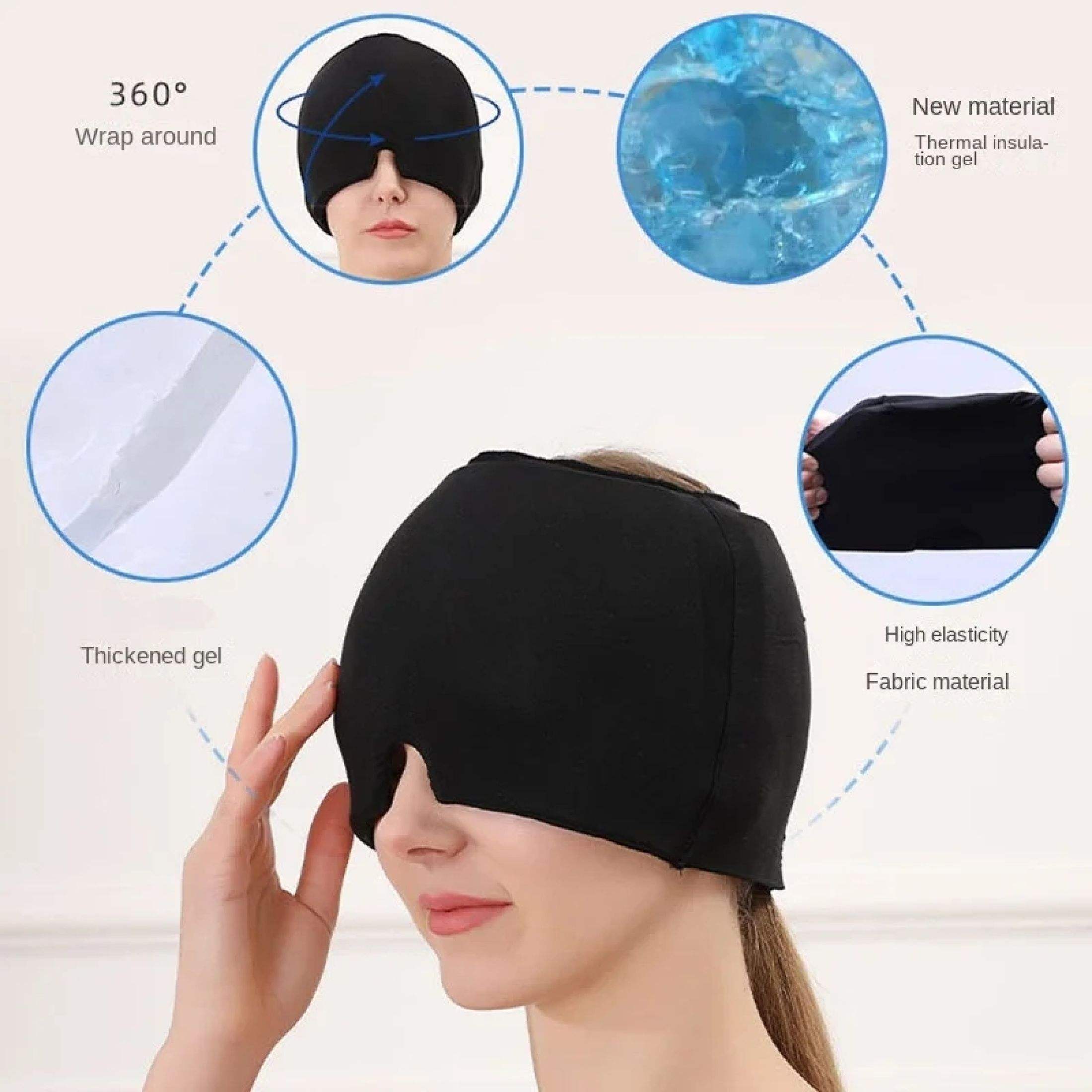 Migraine Ice Head Wrap with Top Coverage Headache Relief Cap for ...