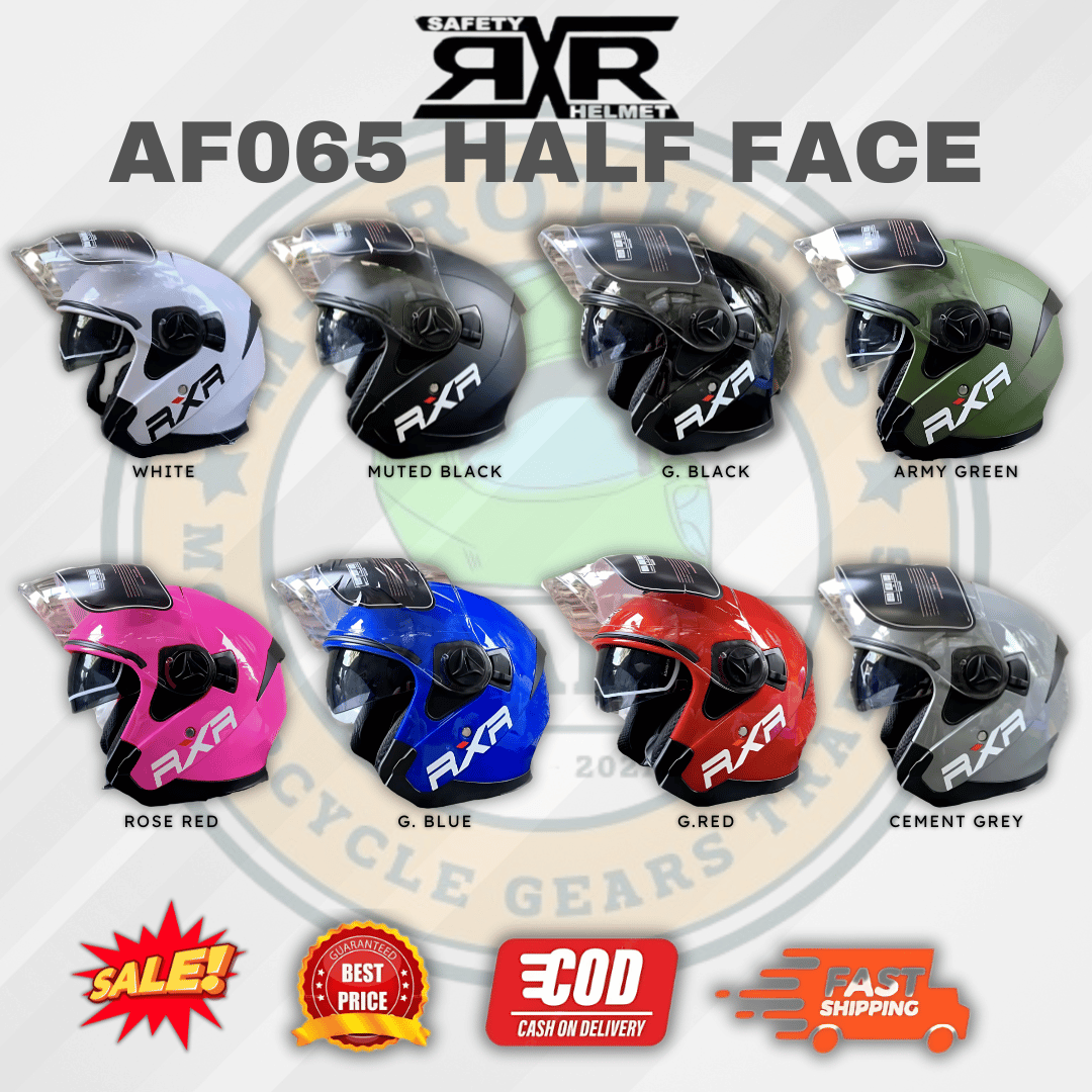 RXR 065F (DUAL VISOR) Half Face Helmet For Men & Women Single Visor | Shopee Philippines