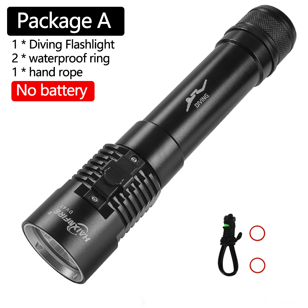 HaixnFire DV67 Diving Flashlight Waterproof 200m LED Scuba Light for ...
