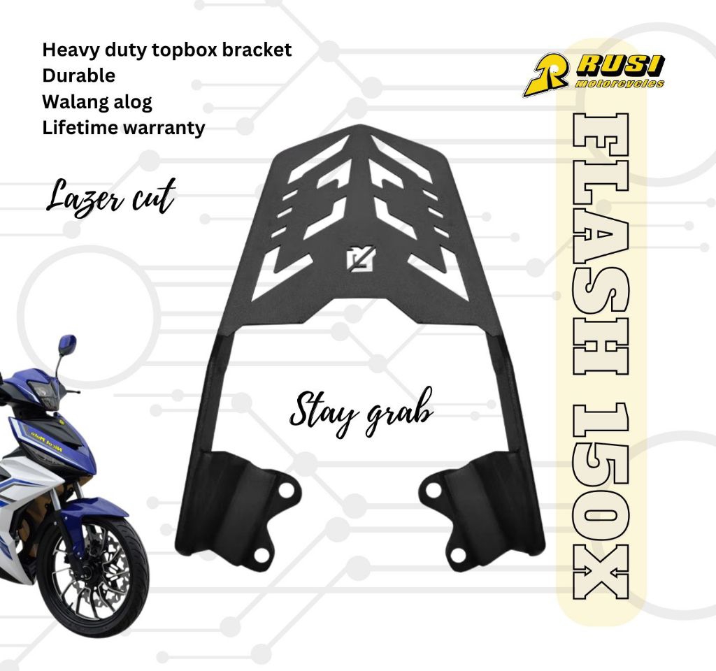 Rusi Flash 150 Fi/Carb Flash 150x Stay Grab Lazer Cut Bended Topbox ...