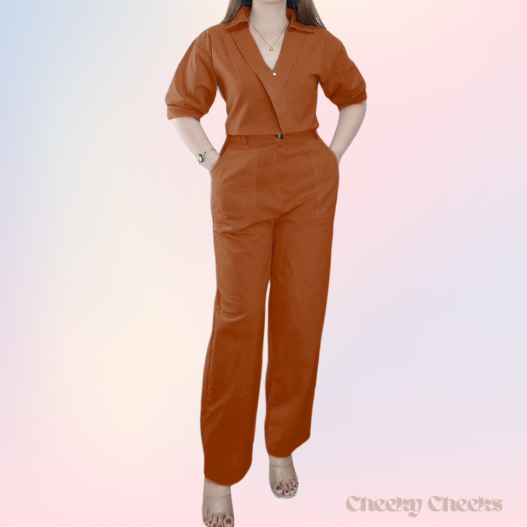 CC Free-Size Cotton Linen Coords Coordinates | Formal Top and Pants ...