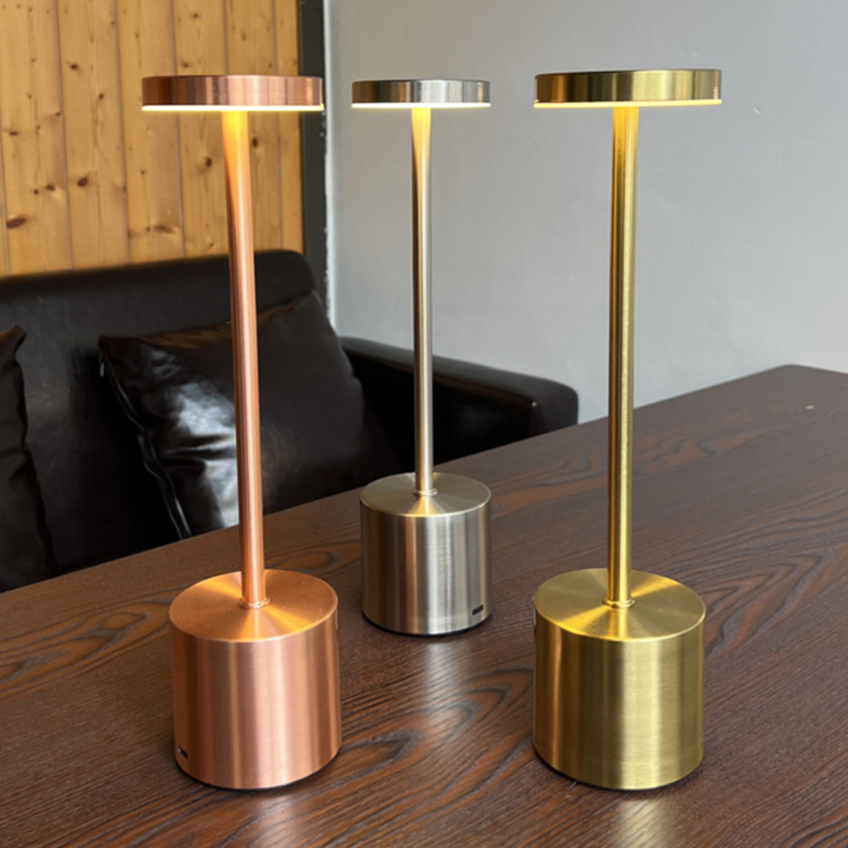 Gold Star Bar Table Lamp LED 3Colors Metal Desk Light Brightness Indoor Night Light Decor ...