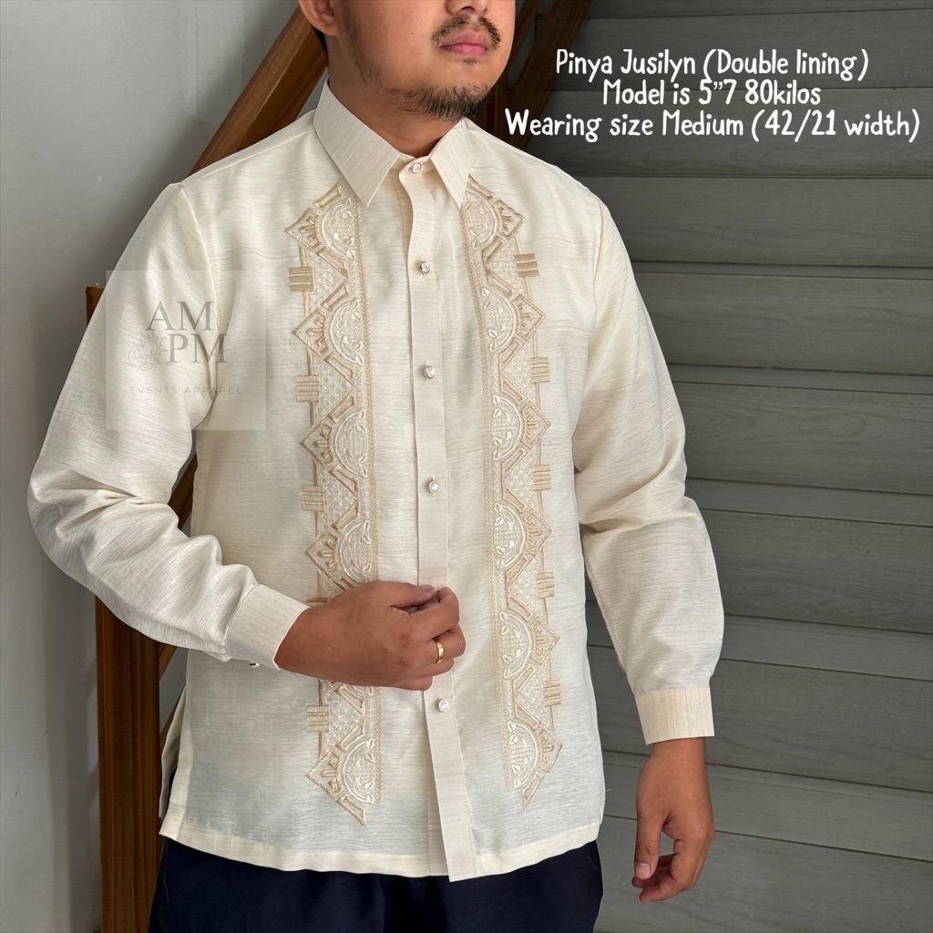 Full Open Button Long Sleeves Pinya Jusilyn Barong Tagalog (batch 2 ...