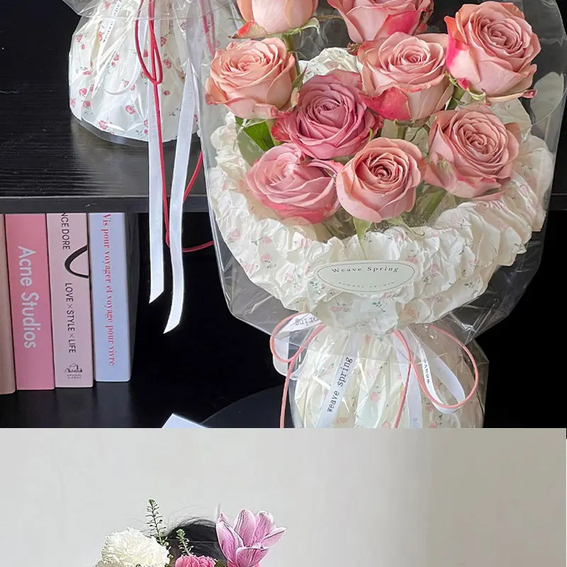 20PCS Snow Pear Paper Flower Bouquet Wrapping Paper Handmade Flower Art ...