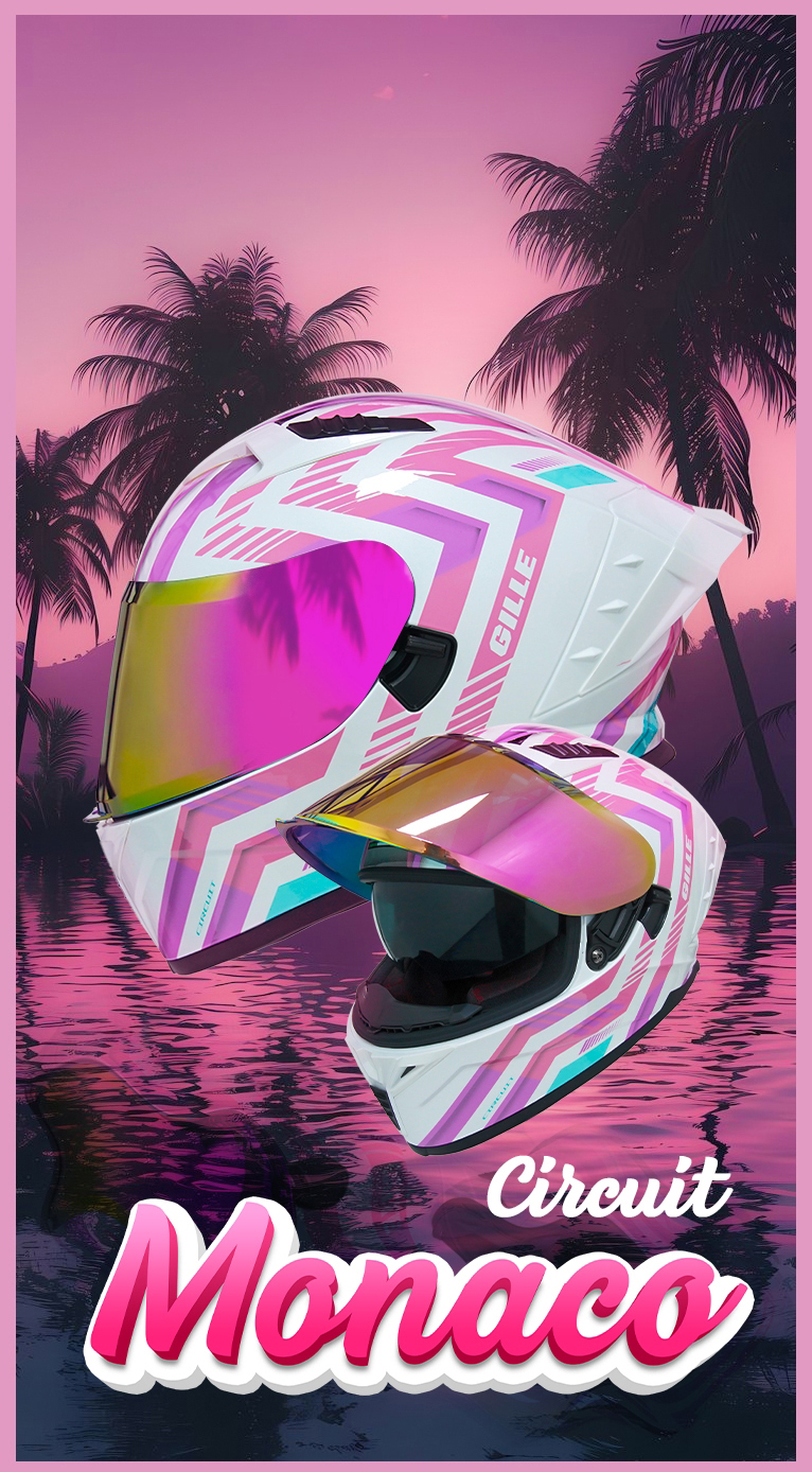 GILLE 843 GTS V1 MONACO Motorcycle Helmets Full Face Dual Visor Helmet ...