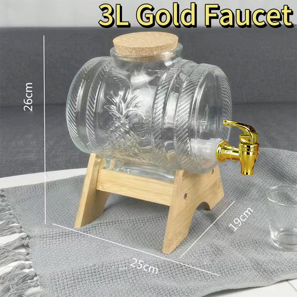 3L/5L Household Juice Jar Glass Wine Bottle Wines Jug Barrel Palamig ...