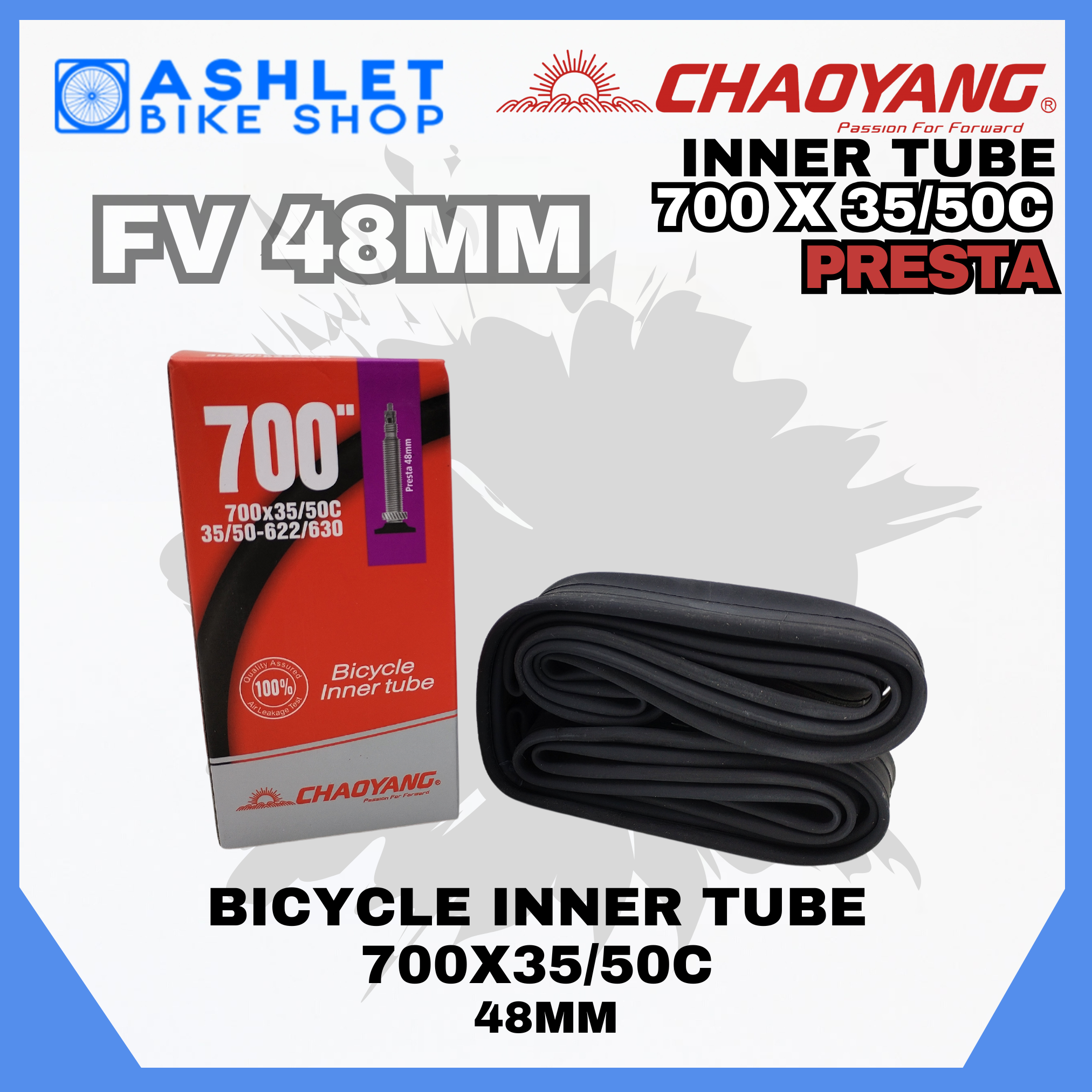 CHAOYANG INNER TUBE 700x23/28C / 700x25/35C / 700x35/50C PRESTA 48mm ...