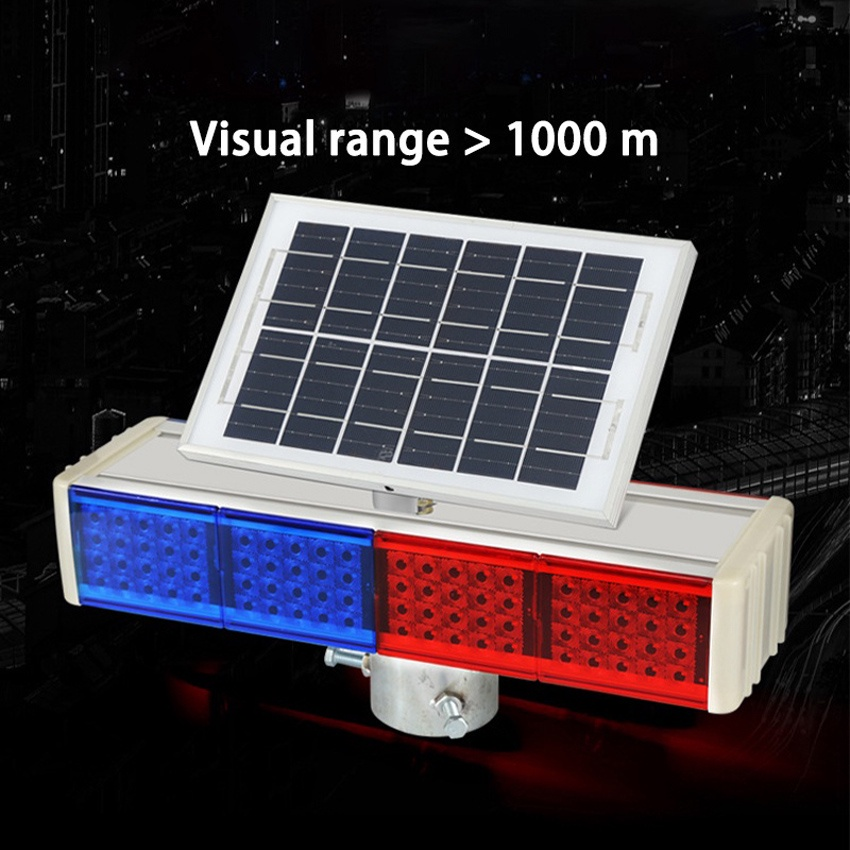 Red and blue solar warning strobe light road traffic safety flash light ...
