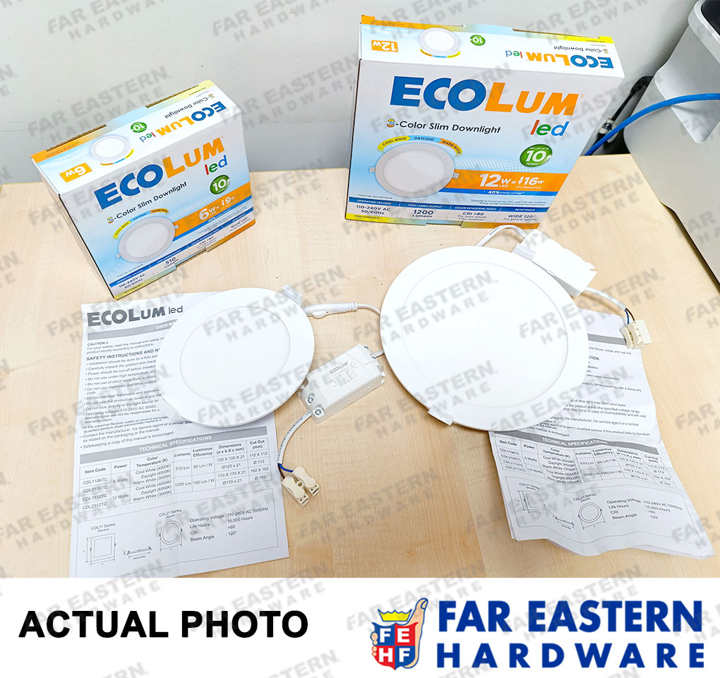 ECOLUM LED Tricolor Slim Downlight 6 | 12 Watts | Shopee Philippines