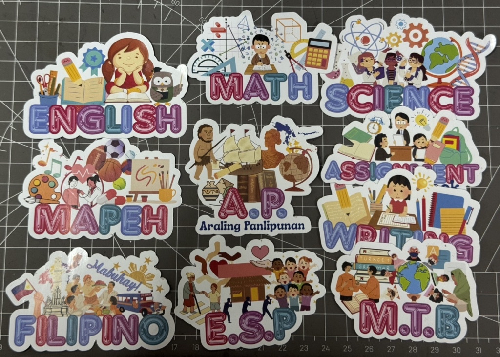 WATERPROOF GLOSSY FINISH SUBJECT STICKER FOR GRADE HIGH SCHOOL SENIOR ...