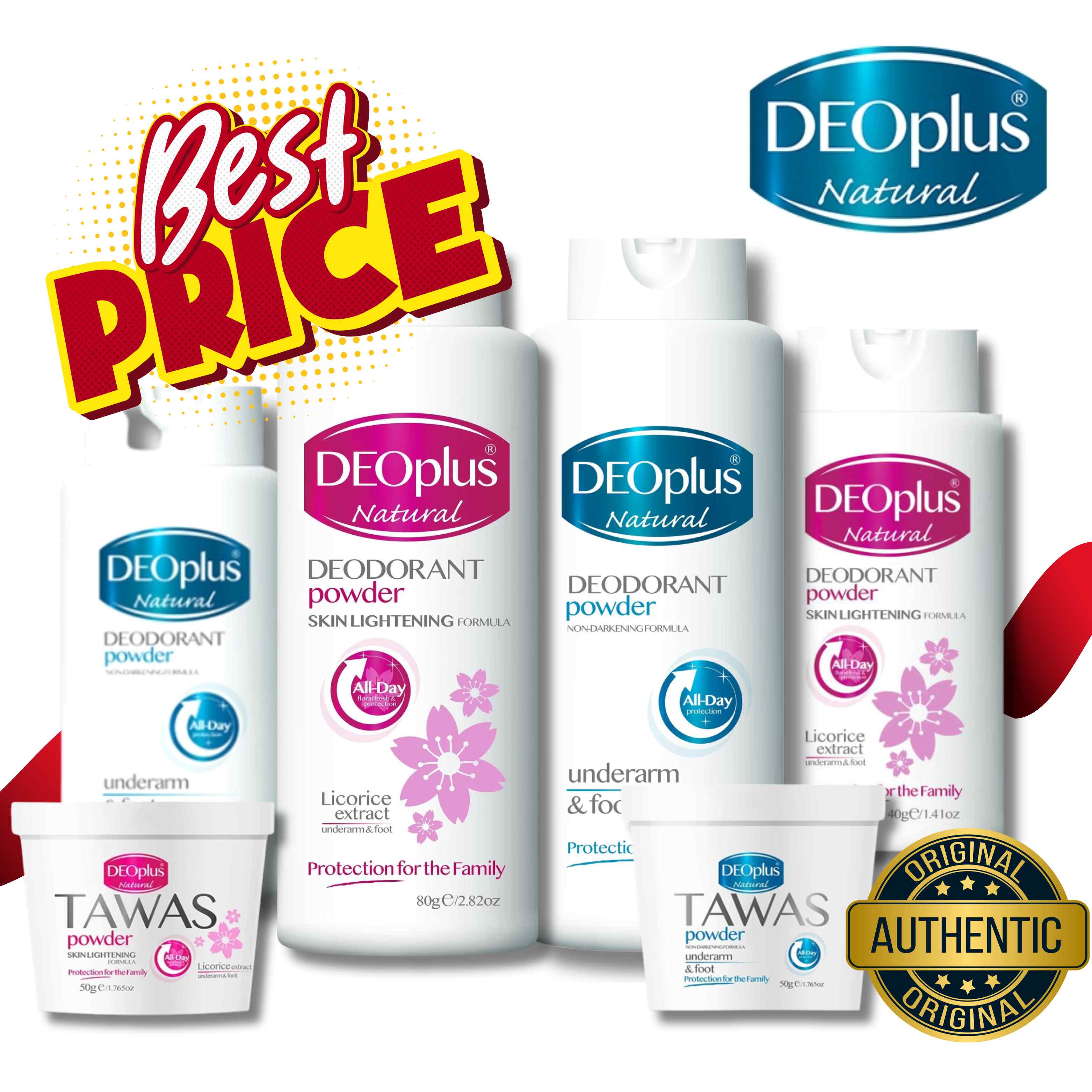 Deoplus Natural Deodorant Tawas / Licorice Extract Powder Pink / Blue ...