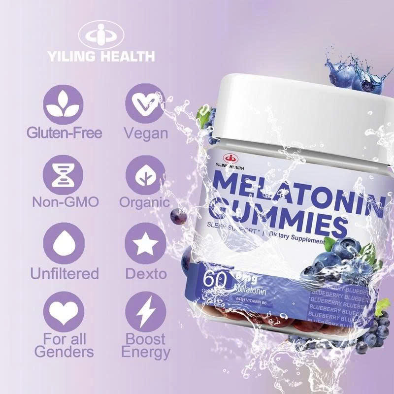 Yiling Melatonin Gummies For Sleep Aid & Relaxation 60 Gummies– With ...