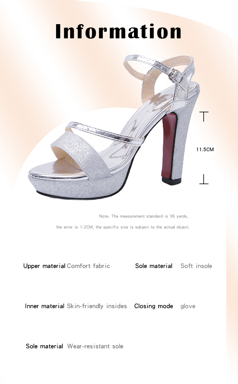 JAHVIO Melissa Platform Sandals For Women With Heels Silver 4inch ...