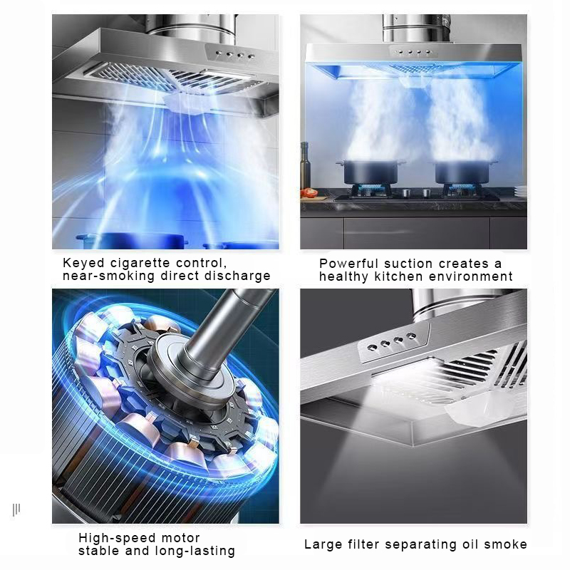 Gathering Smoke Suction Exhaust Fan High Power Range Hood Kitchen Smoke ...