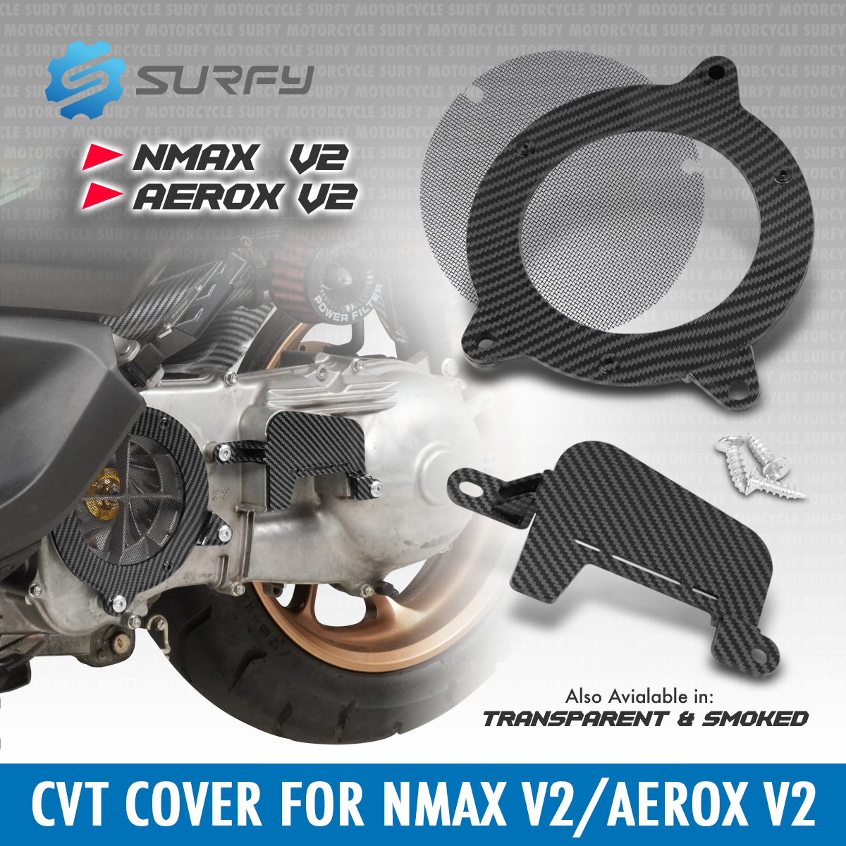 Nmax Aerox v2 Transparent Acrylic CVT Cover Use As Arm CNC Radiator Fan ...