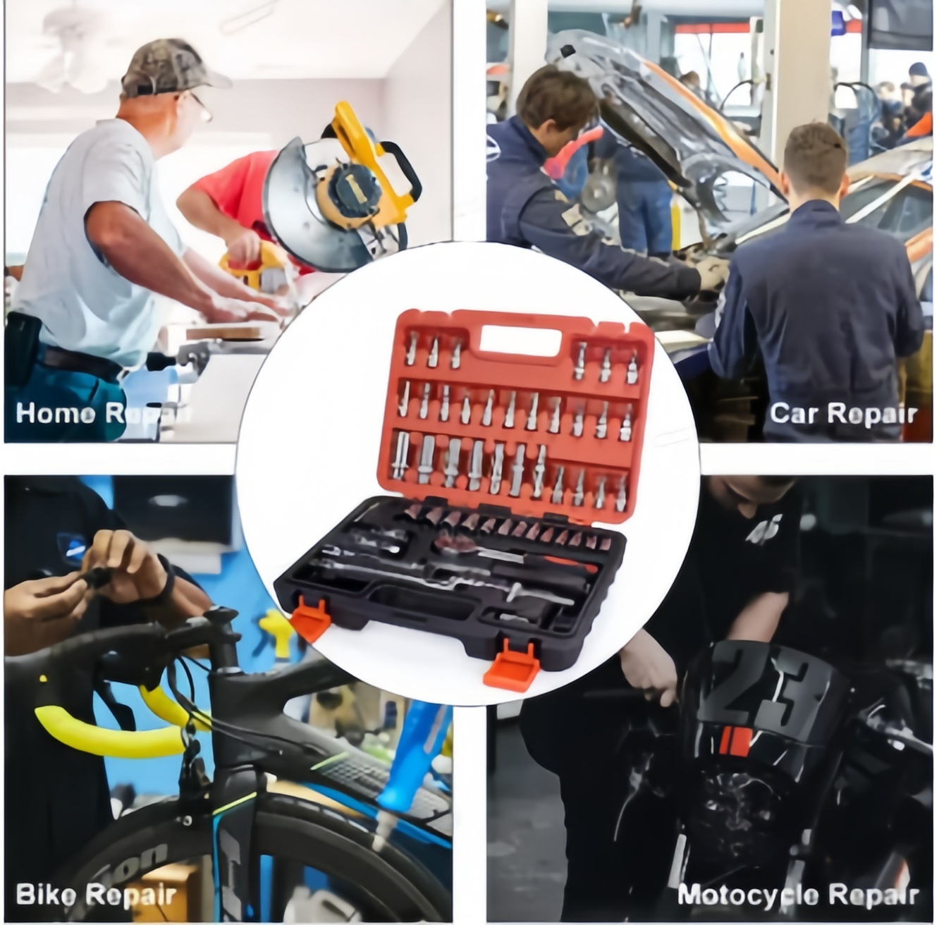 94 PCS Wrench Set Car Tools Socket Torque Motorcycle Tool Set Box Auto ...