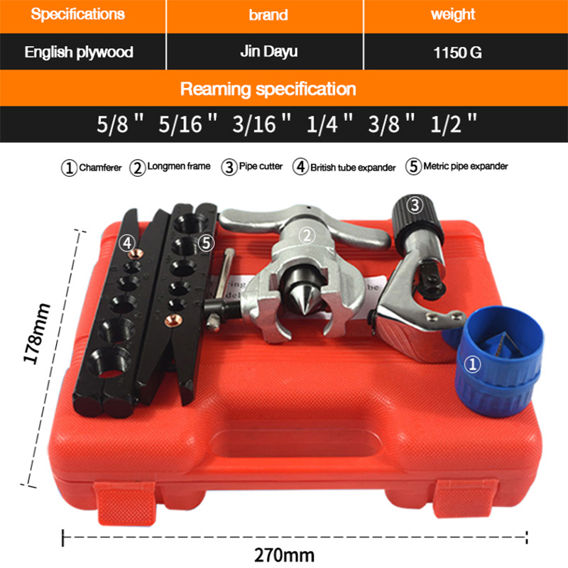 Flaring Tool Set Eccentric Water Gas Brake Line Application Tubing45 ...