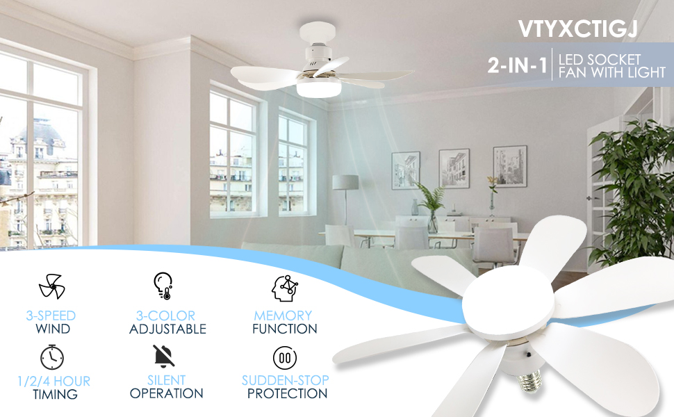 Lifetime Warranty Ceiling Fan With LED Light 6 Blades Remote Fan Light ...