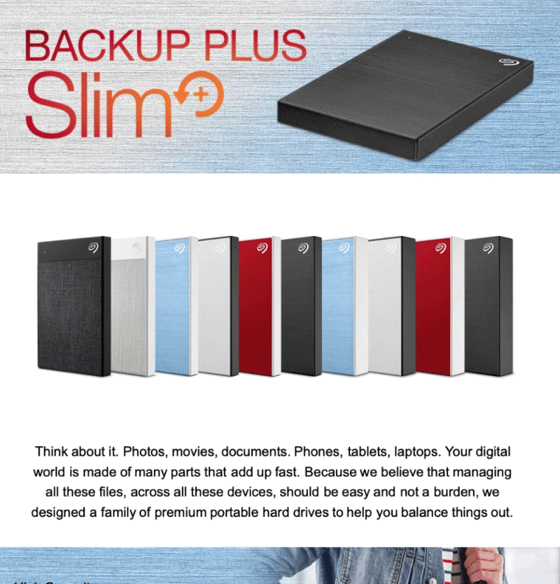 Seagate Plus Slim 1TB 2TB External Hard Drive For Mac and Windows Portable USB 3.0 External HDD ...