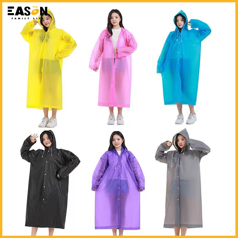 EasonShop COD Eva Raincoat Lightweight Unisex Raincoat for Adult Hooded ...