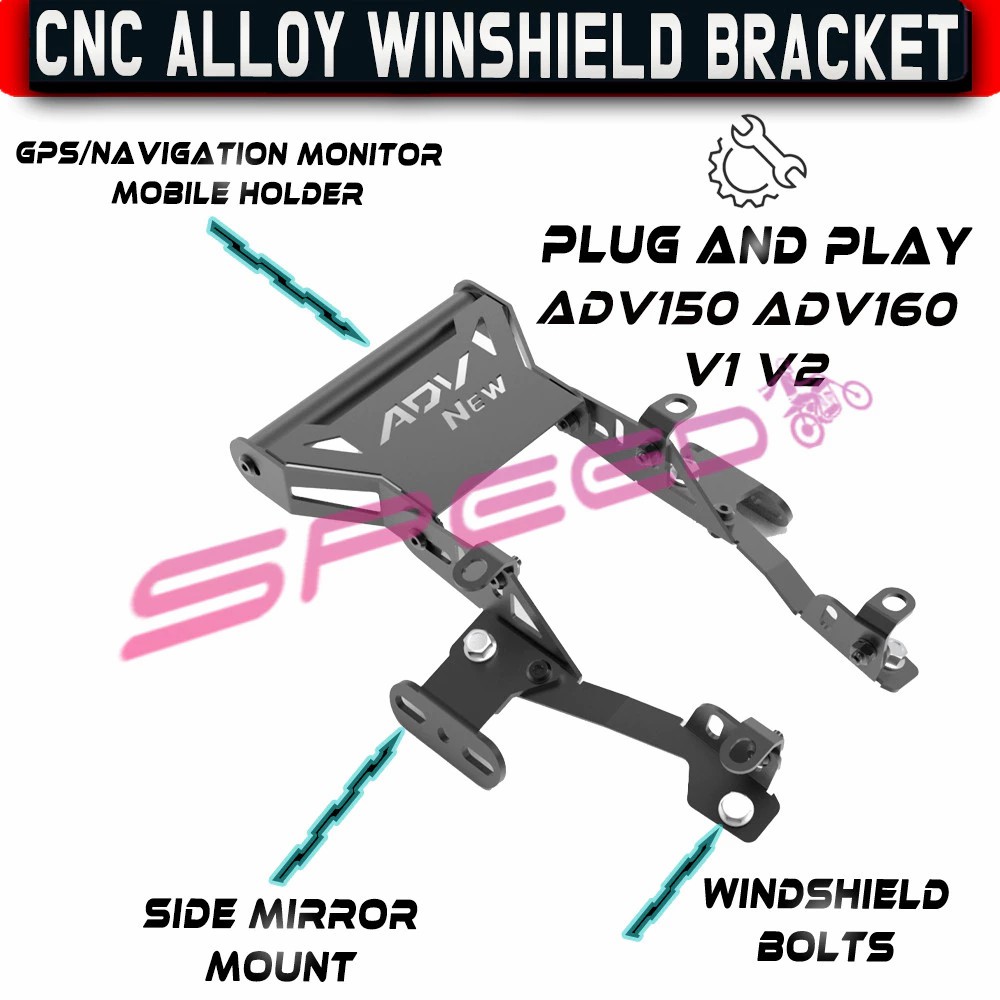 Honda ADV 160 150 Windshield Bracket Visor Side Mirror Bracket Alloy ...
